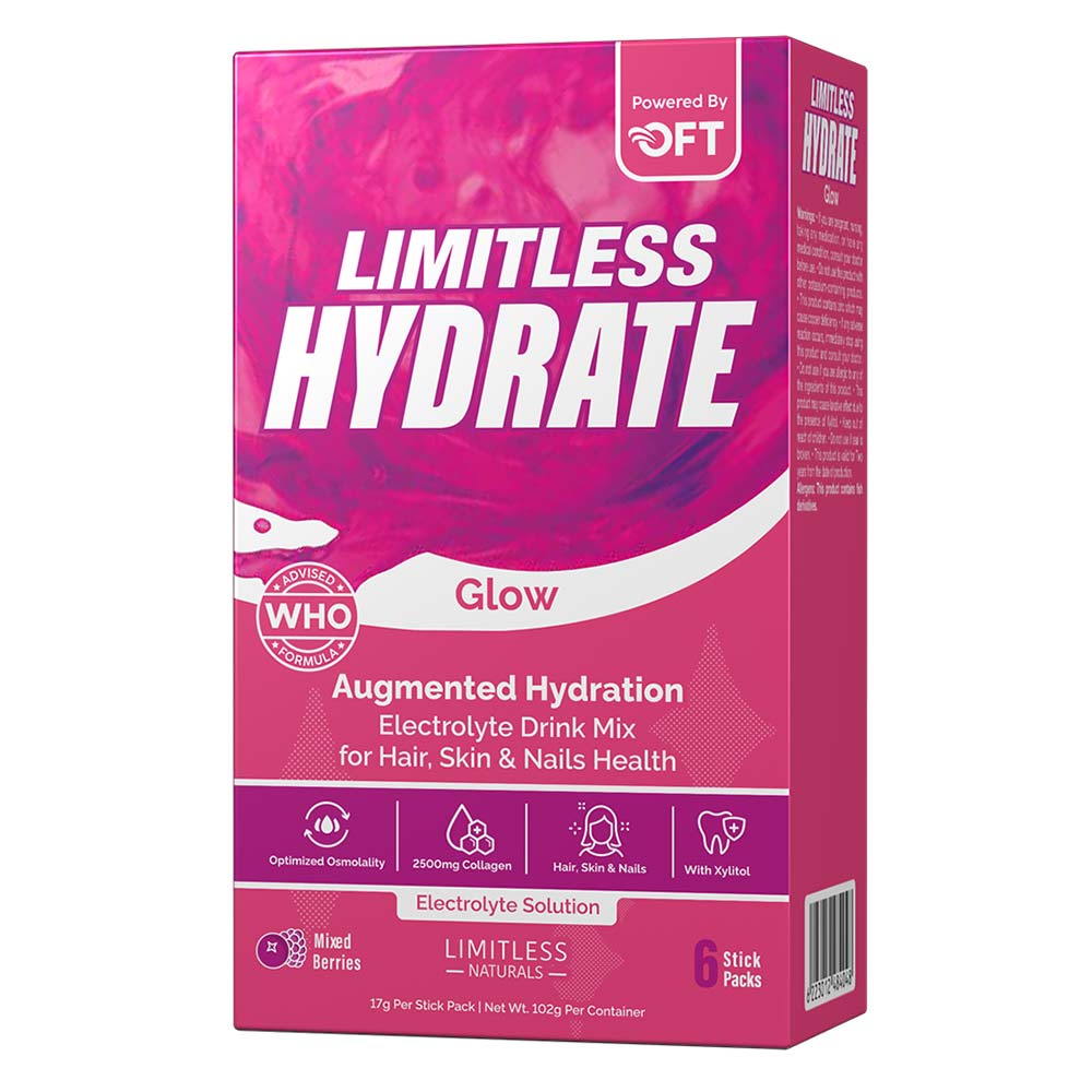 Limitless Hydrate Glow, Mixed Berry, 6 Sticks, Boosts Collagen ...