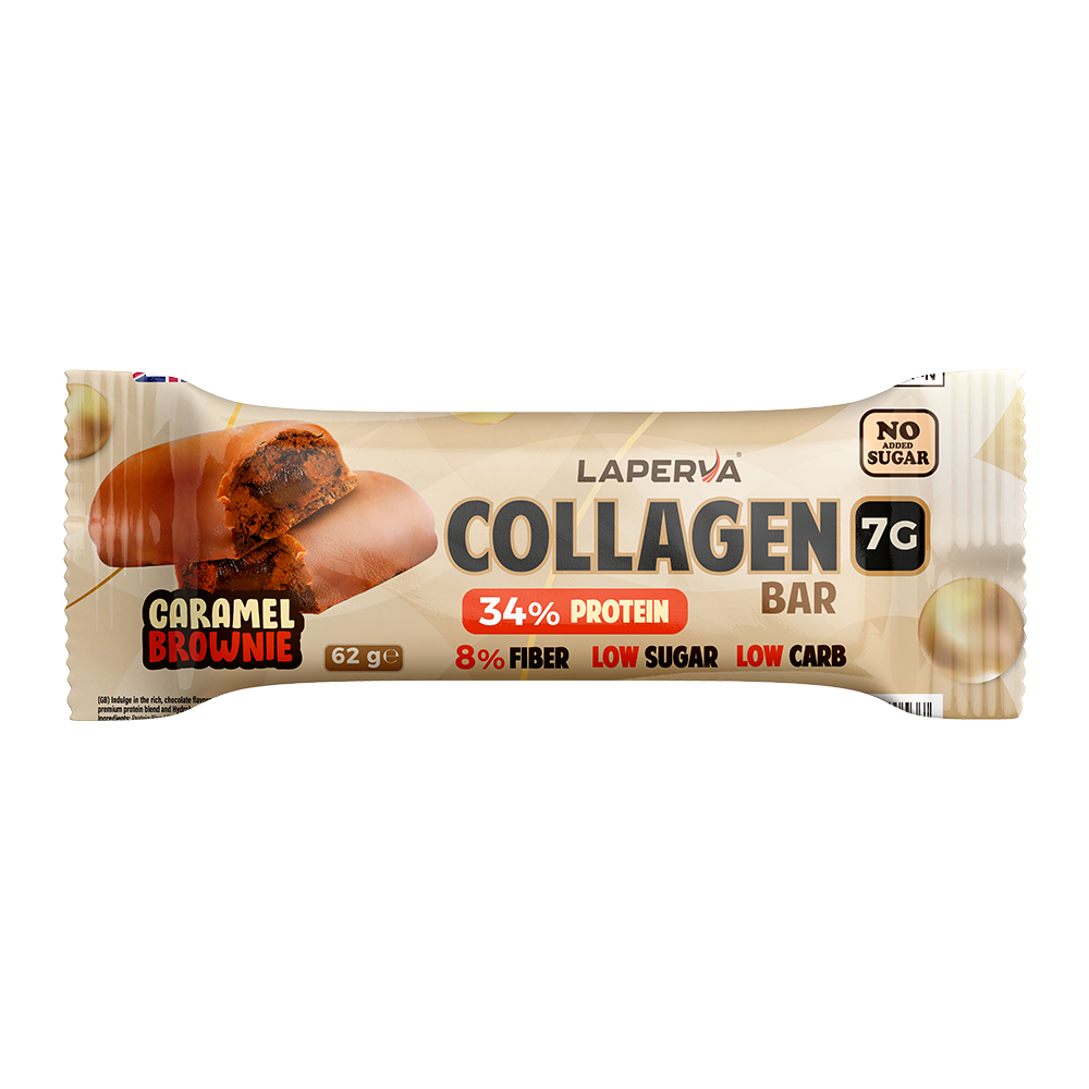 Laperva Collagen Chocolate Bar, Caramel Brownie, 1 Bar, 34% protein and ...