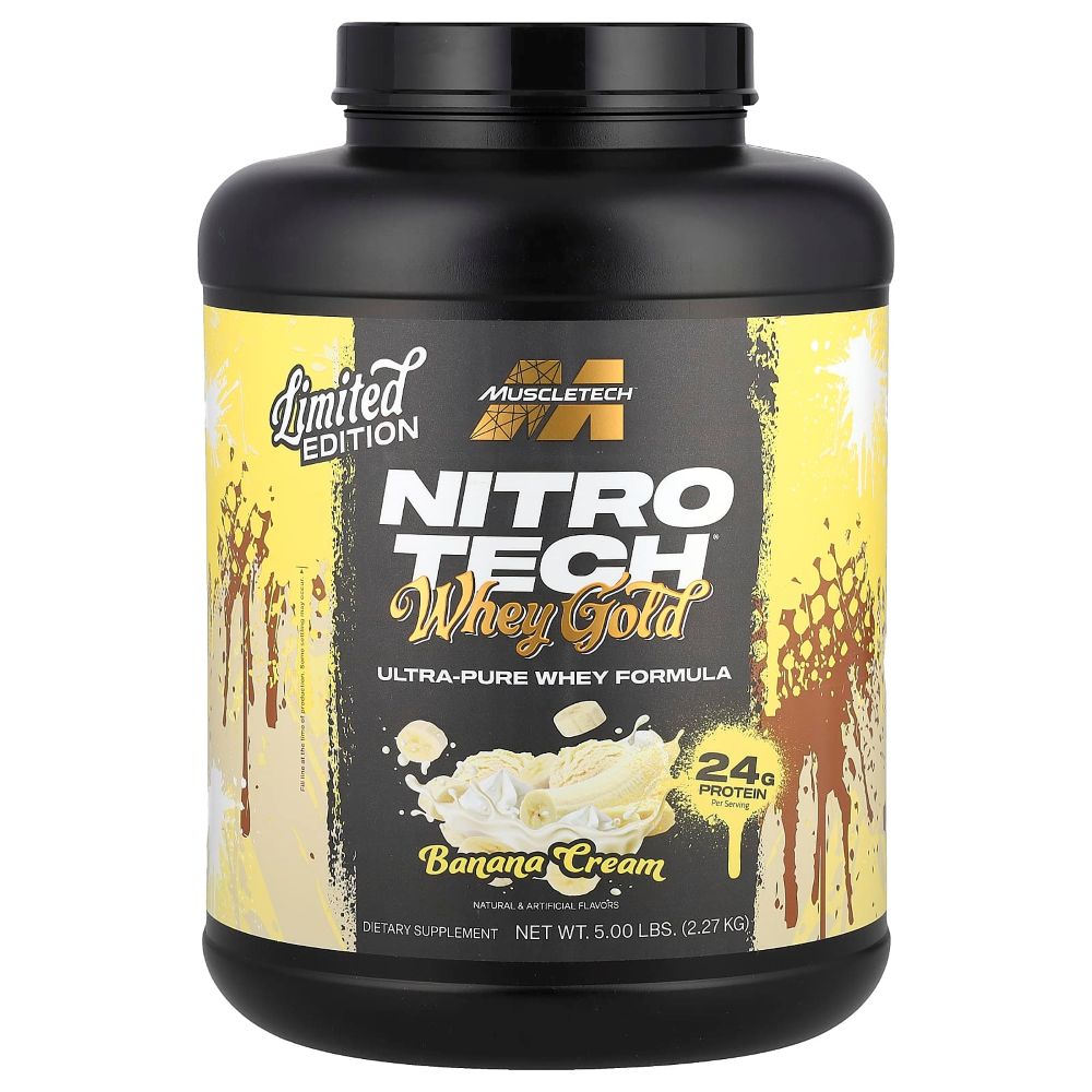 Muscletech Nitro Tech Whey Gold, Banana Cream, 5 LB, Build more ...
