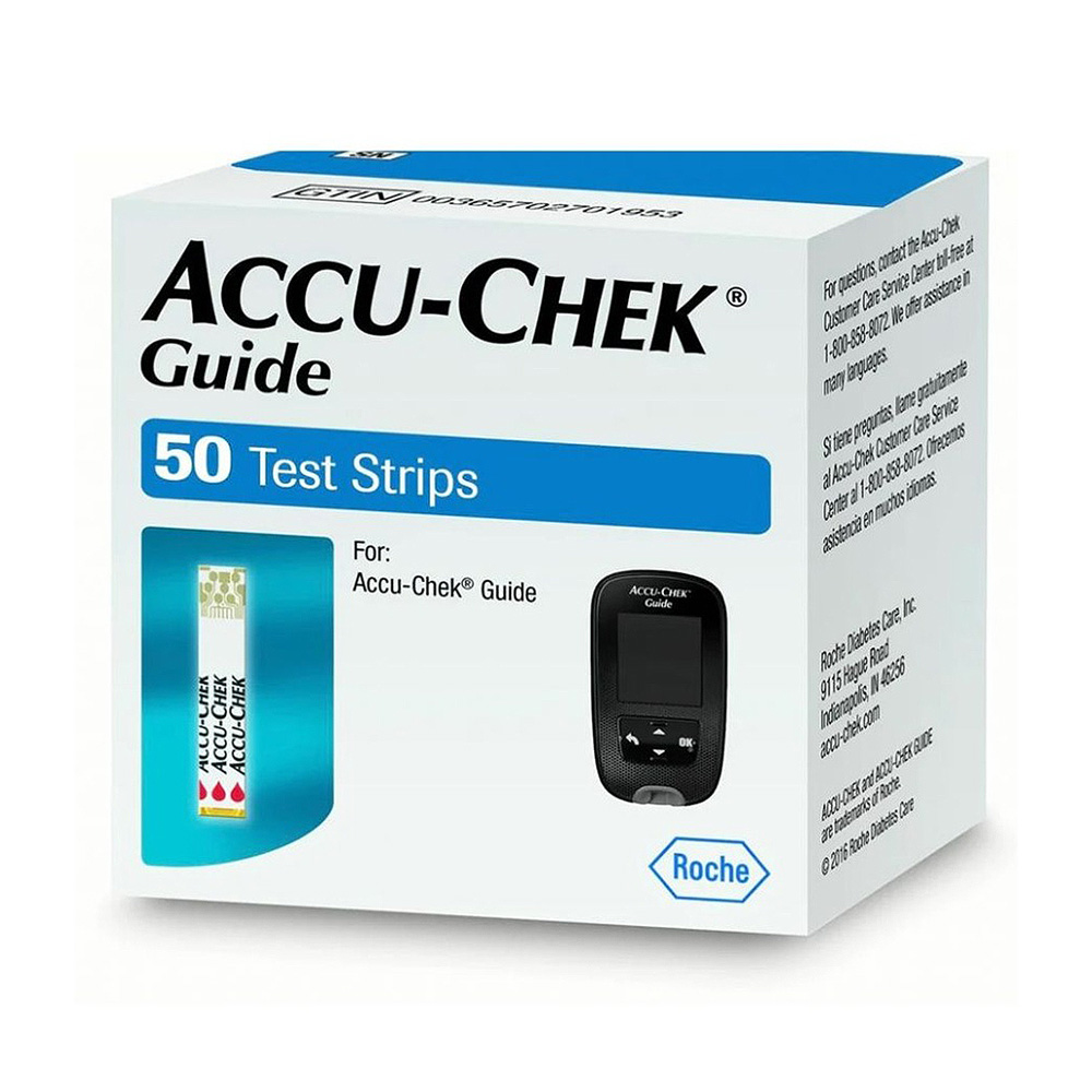 Accu-chek Guide Test Strips, 50 Srtips, Easy to Remove, Helps to ...
