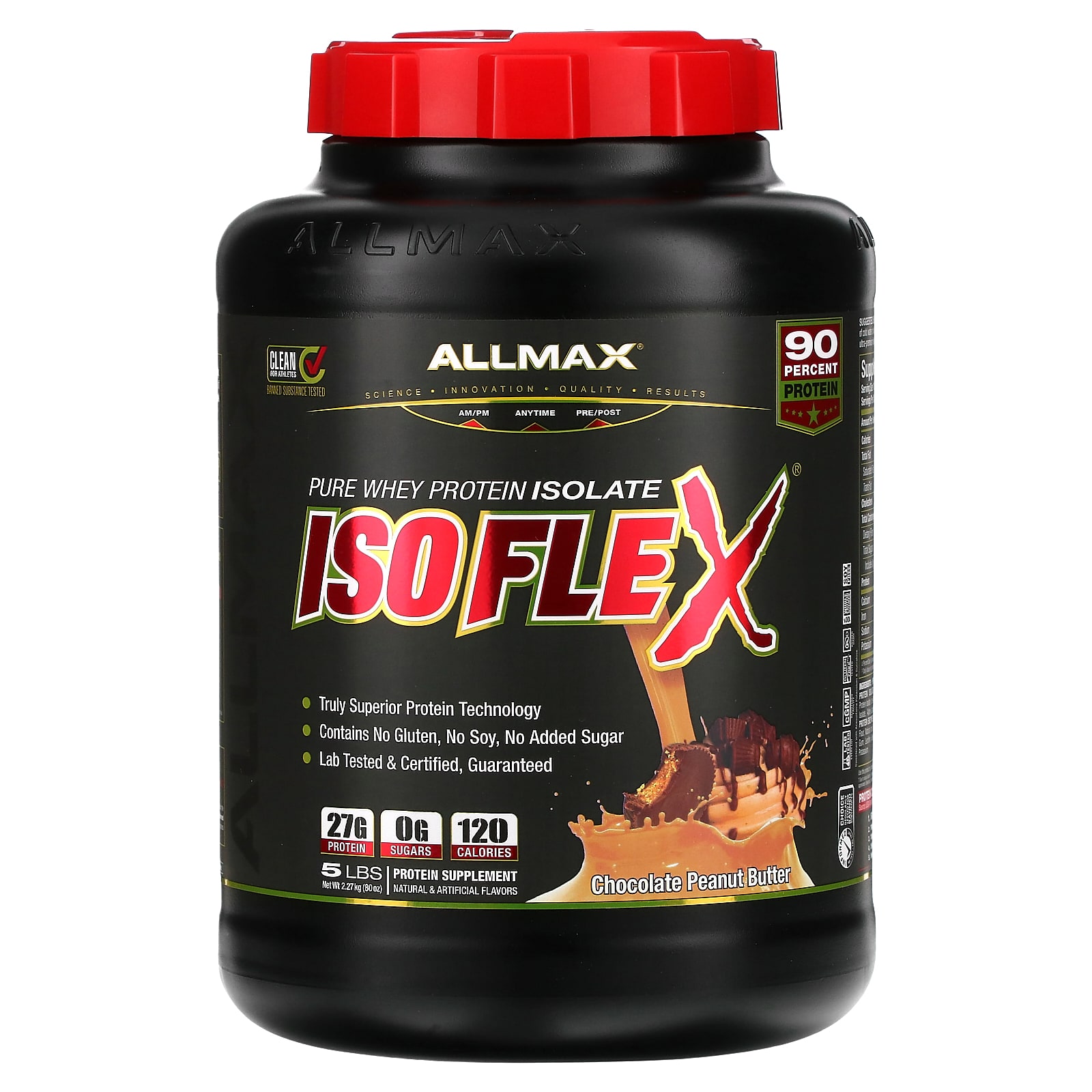 Allmax Isoflex 100% Pure Whey Protein Isolate, Chocolate Peanut Butter ...