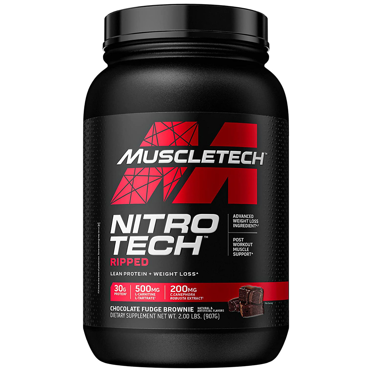Muscletech Nitro Tech Ripped Lean Protein & Weight Loss, Chocolate ...