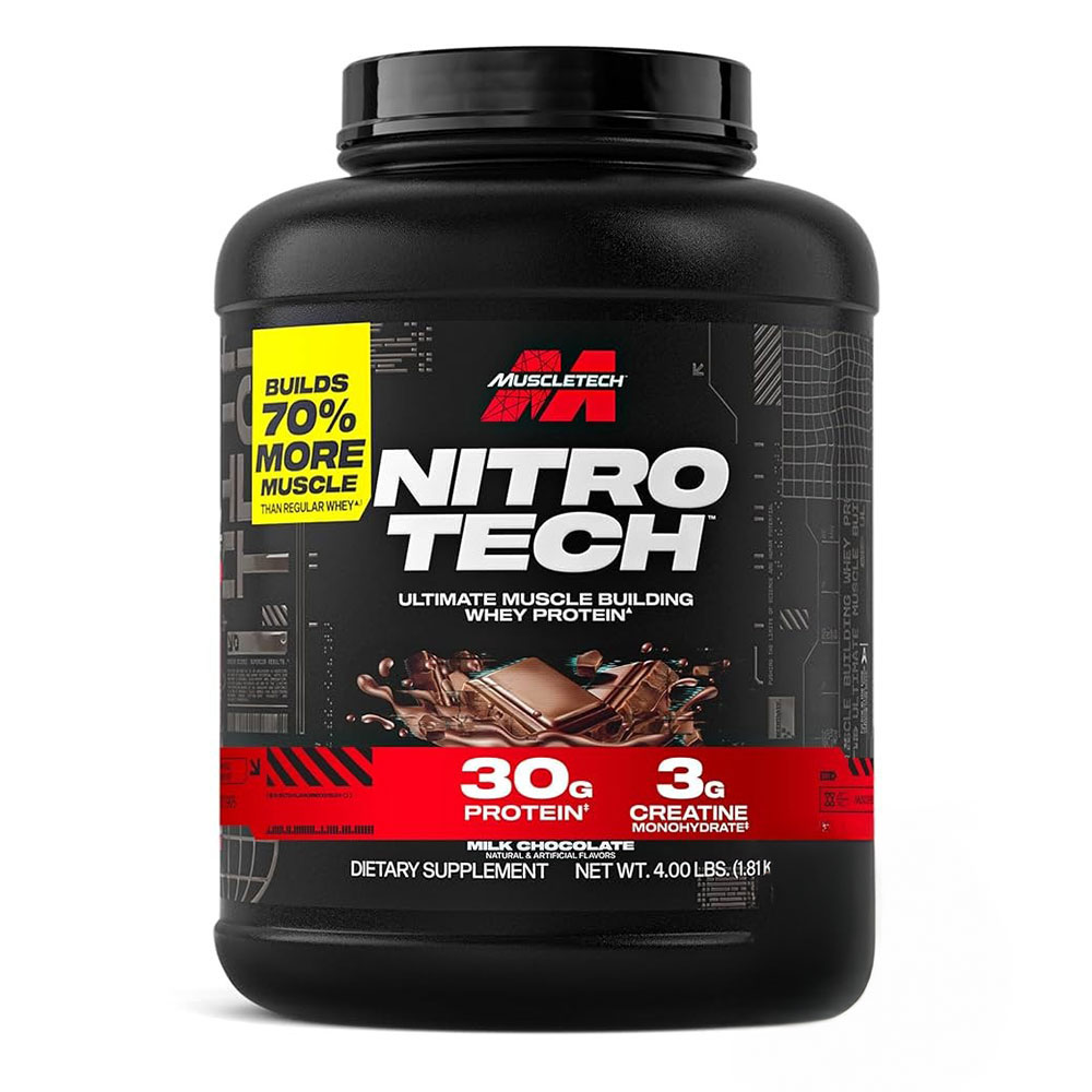 Muscletech Nitro Tech Whey Protein, Milk Chocolate, 4 LB, Enhance ...