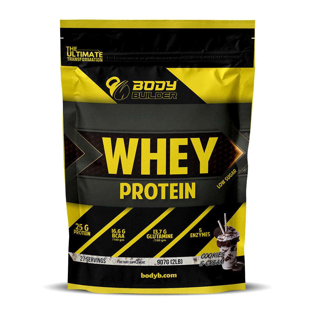 Body Builder Whey Protein, Cookies and Cream, 2 LB, 25 g of Whey ...