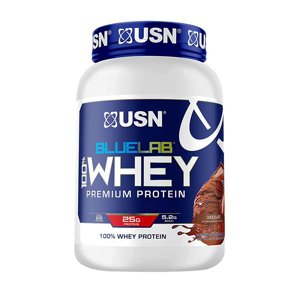 USN Blue Lab Whey, Chocolate, 2 LB, 25g of Protein Per Serving ...