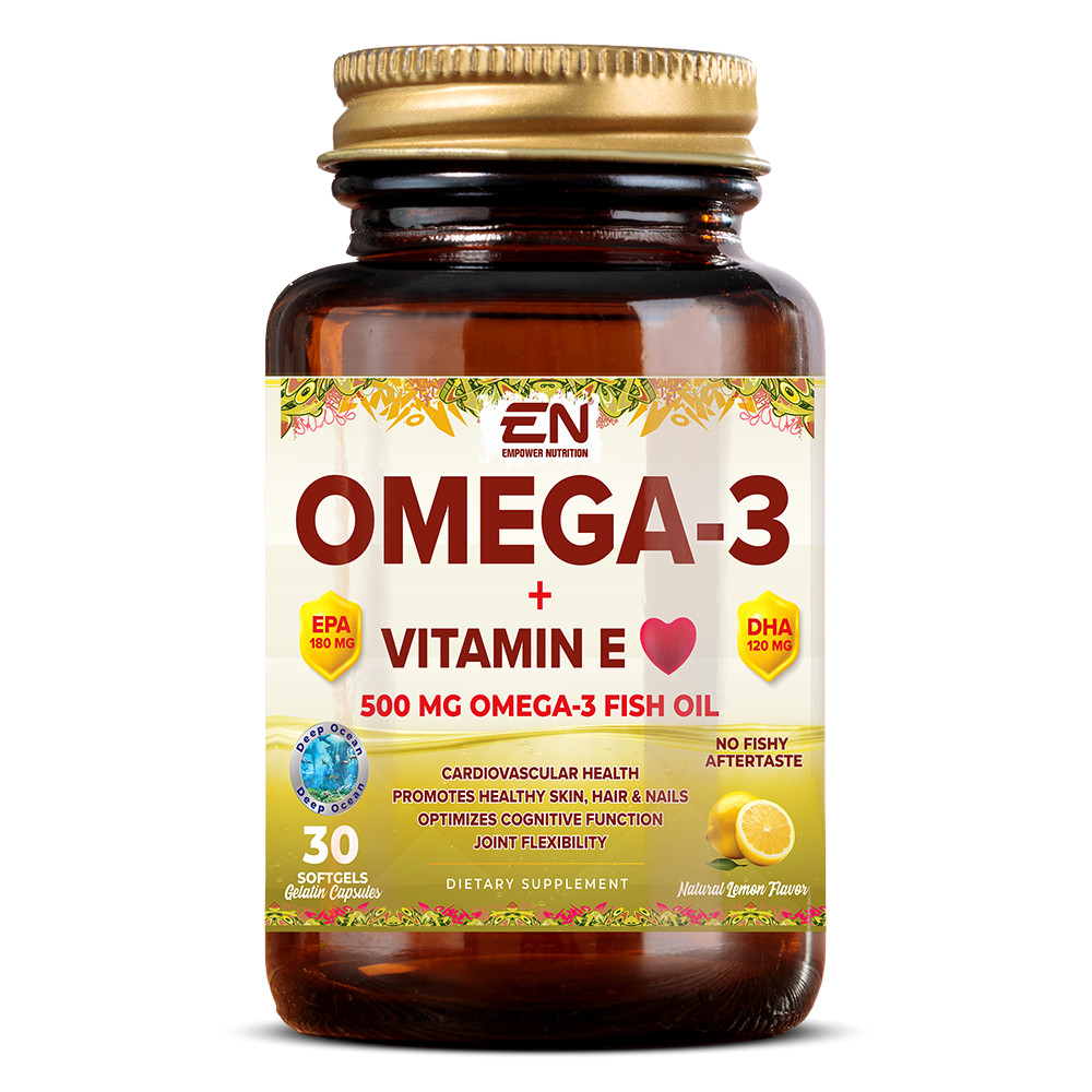 Empower Nutrition Omega-3 + Vitamin E, 30 Softgels, Cardiovascular ...