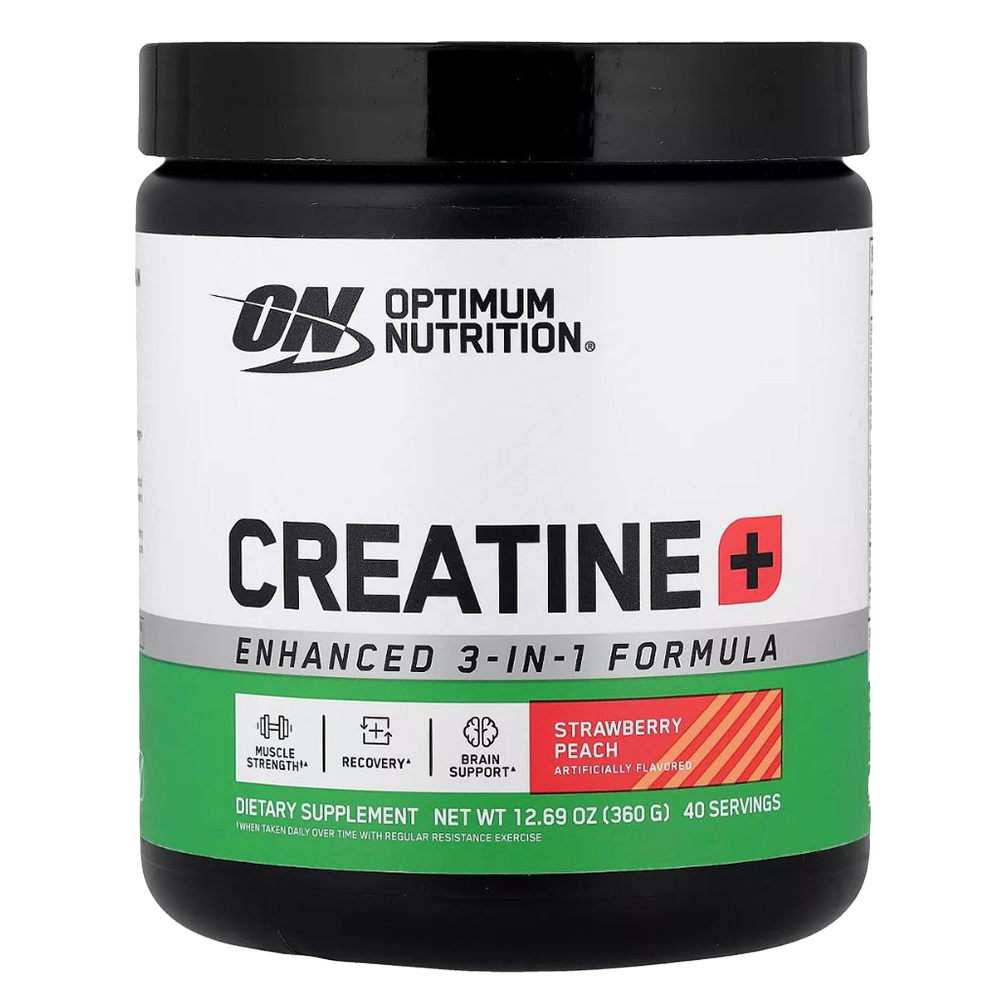 Optimum Nutrition Creatine + Powder, Strawberry Peach, 360 Gm, Supports ...
