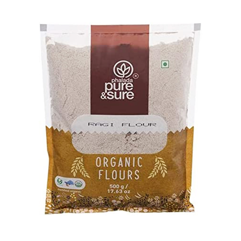 Pure & Sure Organic Ragi Flour, 500 Gm, Organic, Non-GMO, Gluten Free ...