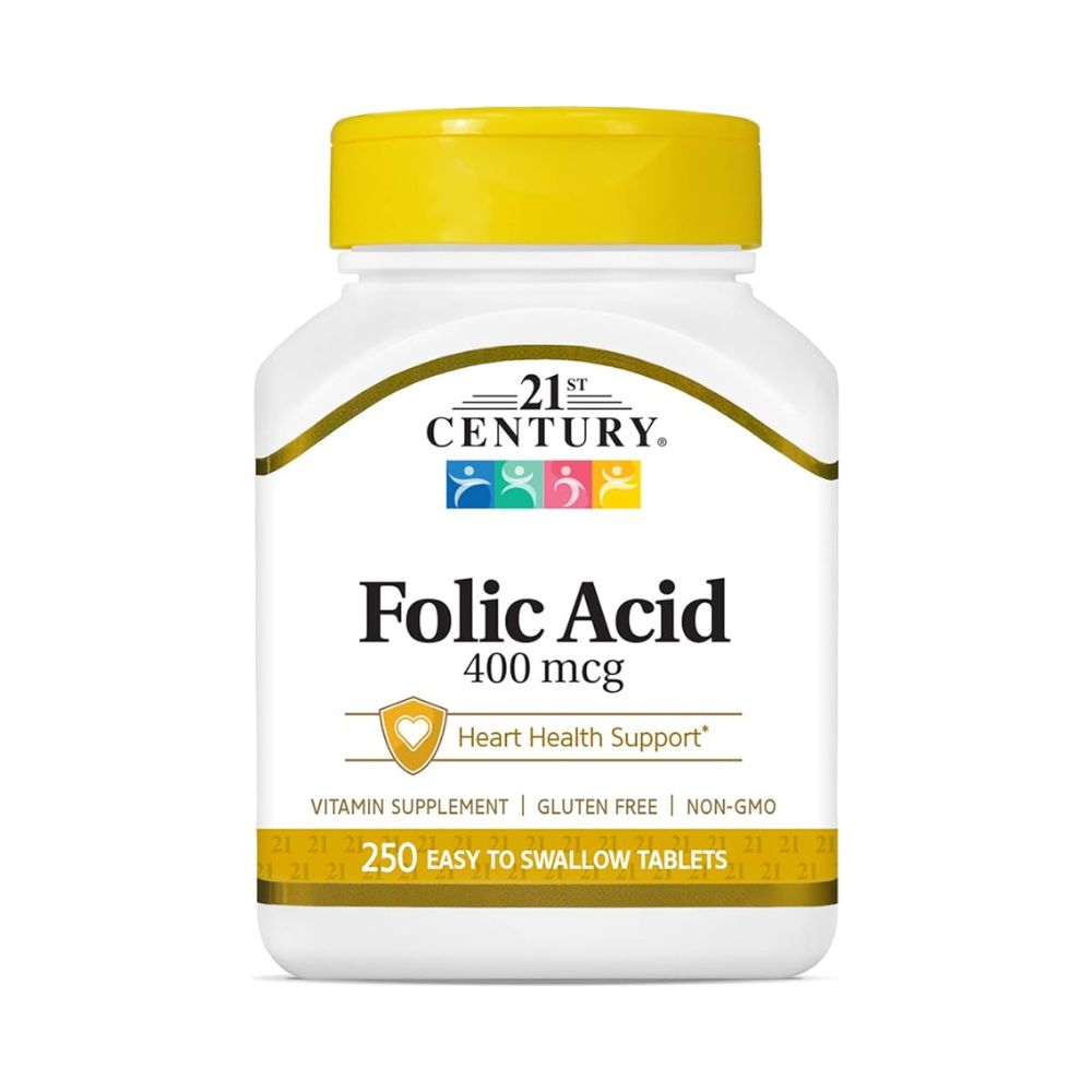 21st Century Folic Acid, 250 Tablets, Heart Health, Prenatal Support ...