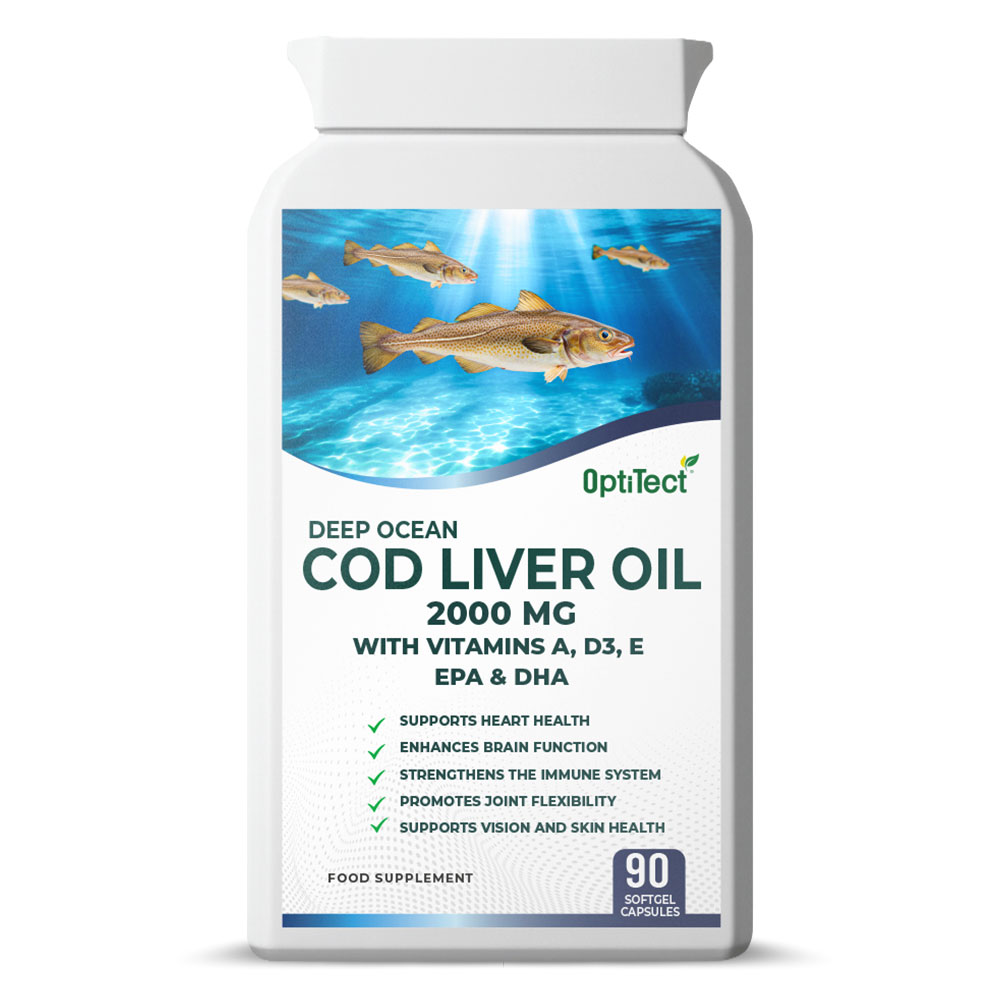 Optitect Deep Ocean Cod Liver Oil, 90 Softgels, Supports Heart Health ...