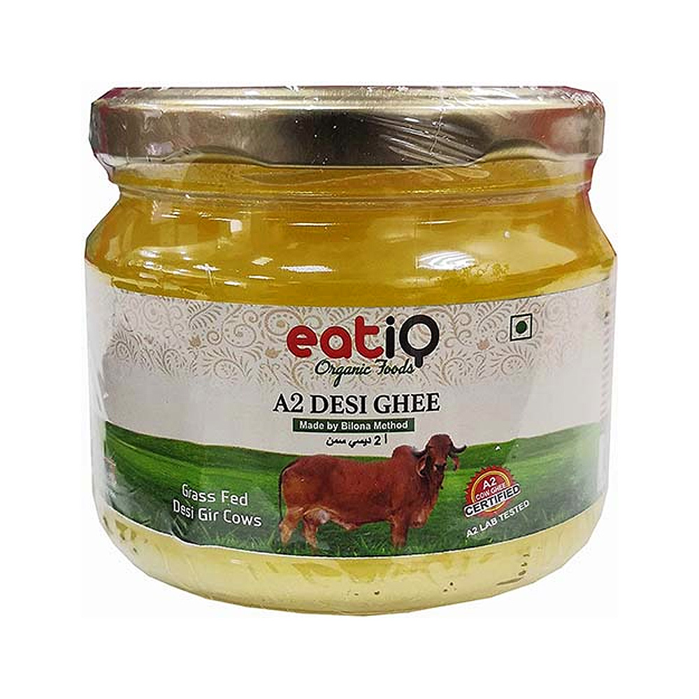 Eatiq Organic Foods A2 Desi Ghee, 300 ML, Organic, Higher Smoke Point ...
