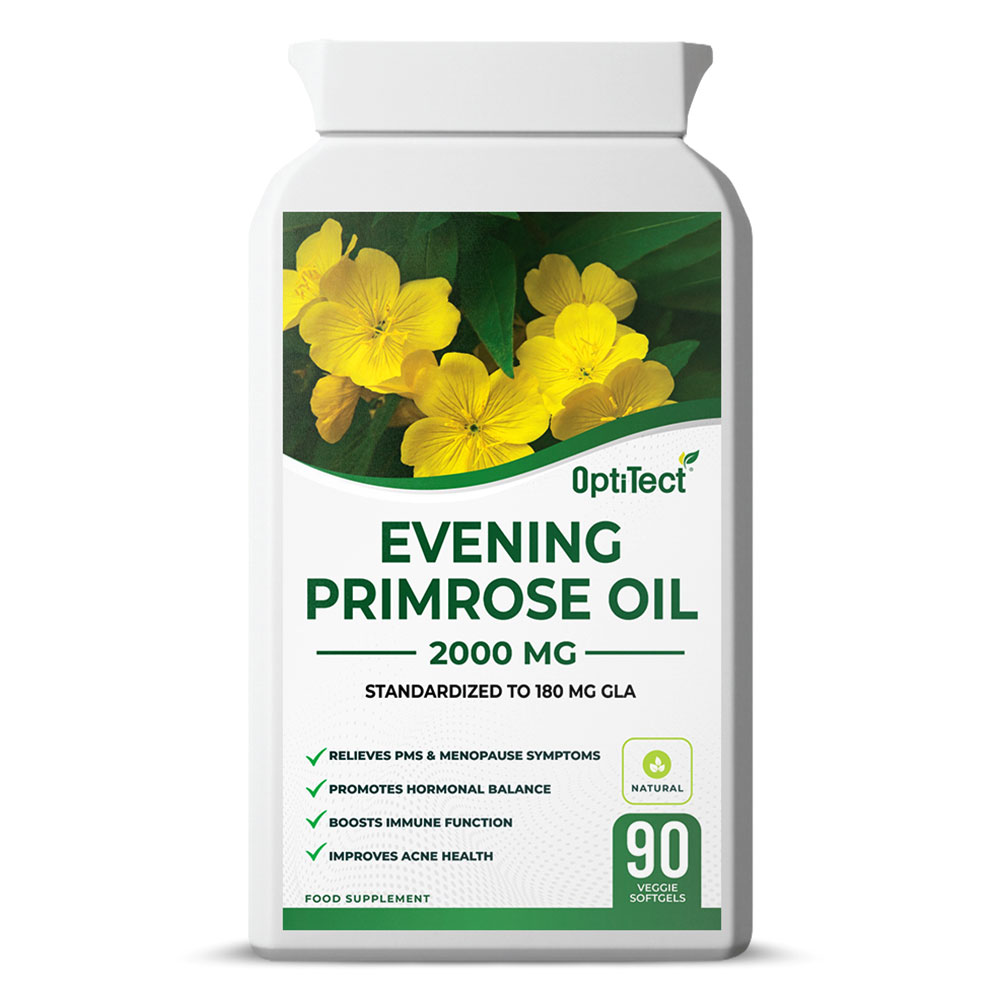 Optitect Evening Primrose Oil, 90 Veggie Softgels, Relieves Pms ...