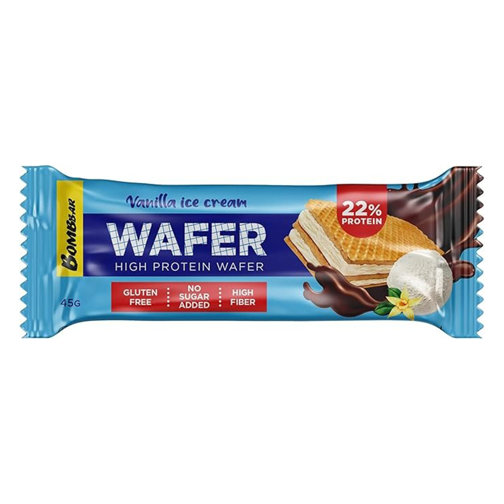 Bombbar High Protein Wafer, Vanilla Ice Cream, 1 Bar, Supports Muscle ...