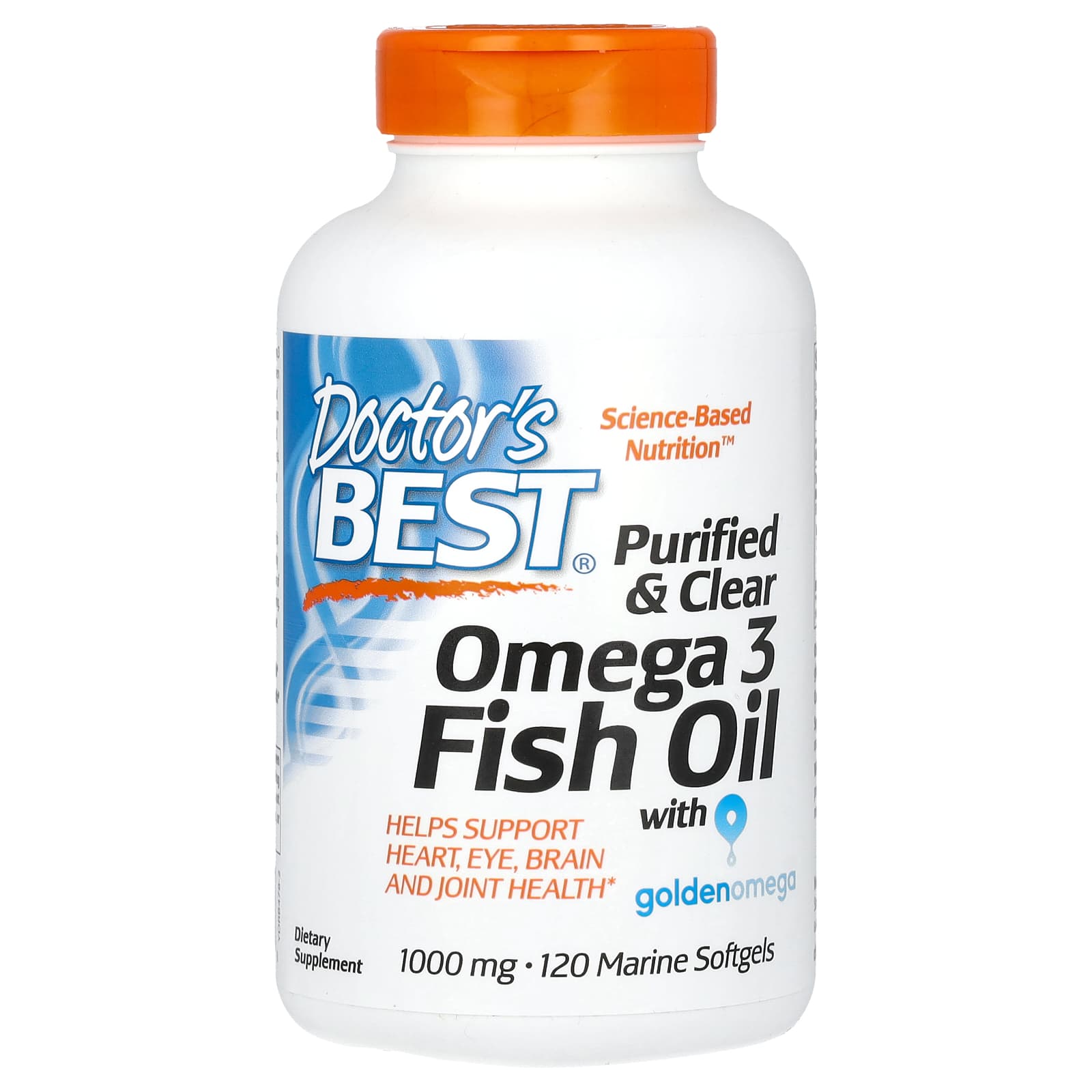 Doctor's Best Purified & Clear Omega 3 Fish Oil , 120 Marine Softgels ...