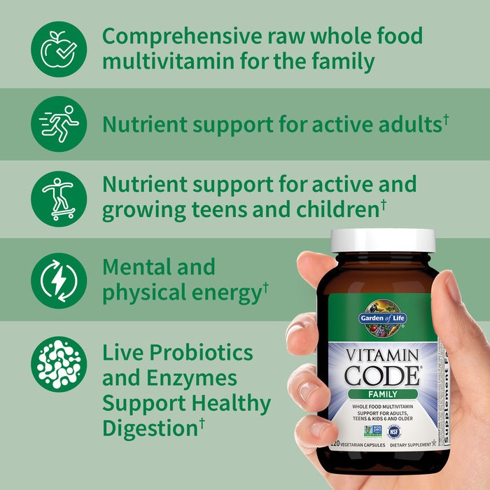 Garden Of Life Vitamin Code Family Multivitamin, 120 Capsules, Unique ...