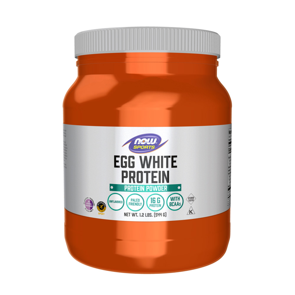 Now Egg White Protein Powder, Unflavored, 1.2 LB, Unflavored, 16 G ...