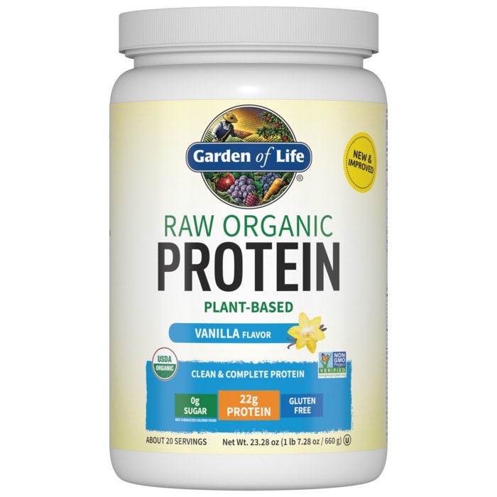 Garden Of Life Raw Organic Plant Based Protein Powder, Vanilla, 1LB ...