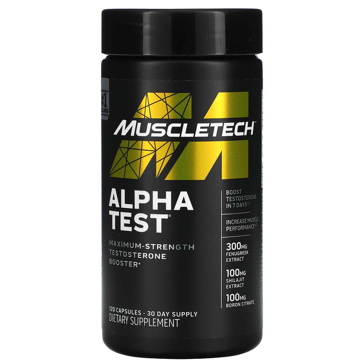 Muscletech Alpha Test, 120 Capsules, Increases Total Testosterone ...